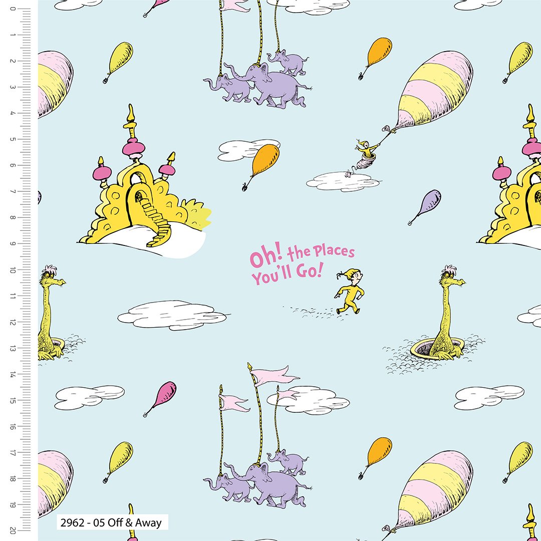 Dr Seuss Books - Oh the Places You'll Go! - The Fabric Shop