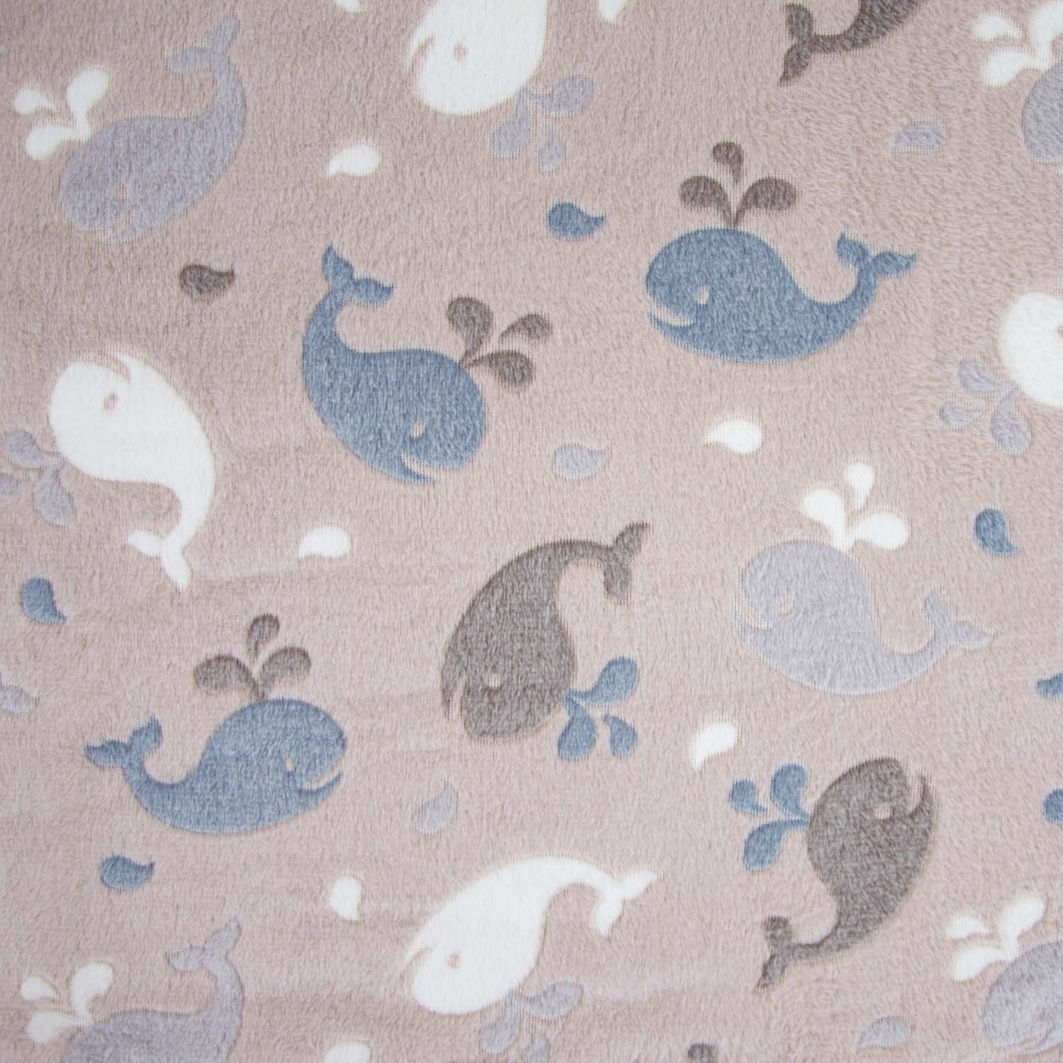 Whale Print Coraline Fleece Fabric - The Fabric Shop